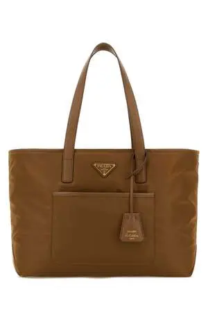 Prada Re-nylon Shopping Handbag, 35 Cm Width X 29 Cm Height X 15.5 Cm Depth - Brown