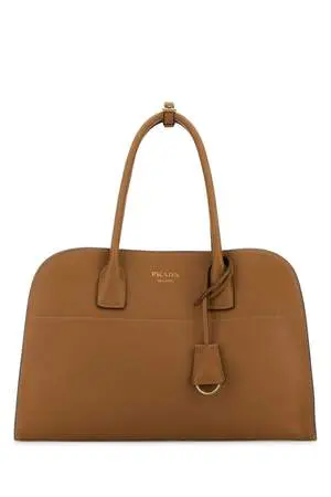 Prada Medium Leather Shopping Handbag 34 X 22 X 15 Cm With 18 Cm Handle Height - Camel