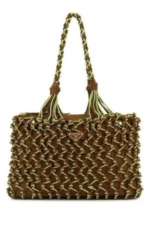 Prada Two-tone Mesh Shopping Handbag