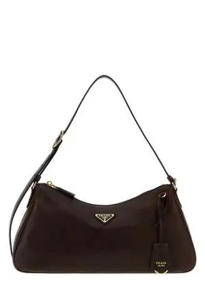 Prada Nappa Leather Shoulder Handbag With Adjustable Strap, 37 Cm X 16 Cm X 8 Cm - Brown