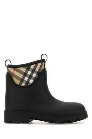 Burberry Rubber Marsh Stamp Ankle Boots - Black
