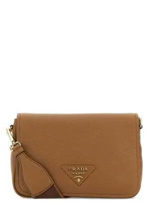 Prada Calf Leather Crossbody Handbag, 23 Cm X 17 Cm X 10 Cm - Brown