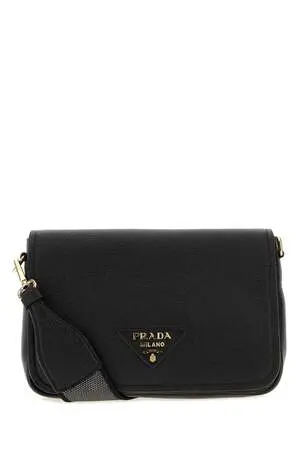 Prada Leather Crossbody Handbag 23 Cm Mini - Black