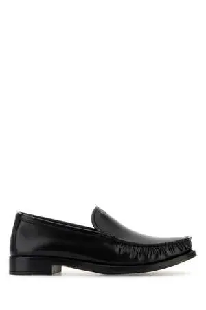 Prada Leather Loafers With Rubber Sole - Black