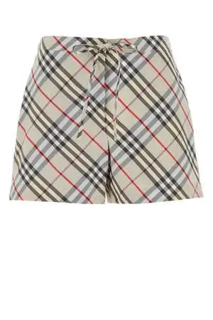 Burberry BURBERRY Checkered Plaid Embroidered Poplin Mini Shorts Checked