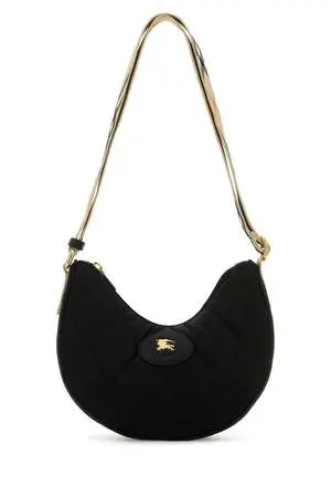 Burberry Horseshoe Mini Nylon Crossbody Handbag - Black