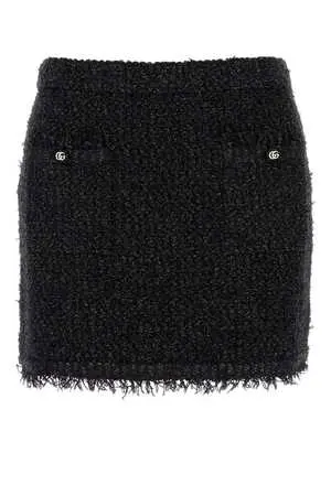Gucci Viscose Blend Mini Skirt With Metallic Fiber Detail