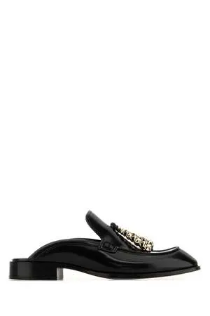 Loewe Leather Edge Slippers With Chain Detail