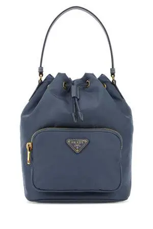 Prada Re-nylon Duet Bucket Handbag 18 Cm X 23 Cm X 12.5 Cm - Light Blue