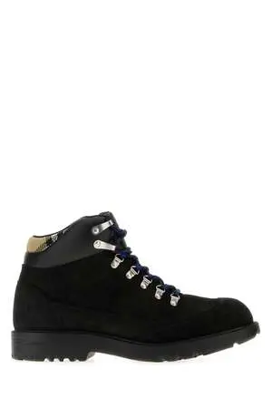 Burberry Suede Moor Ankle Boots - Black