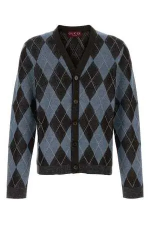 Gucci Embroidered Stretch Wool-blend Cardigan - Printed