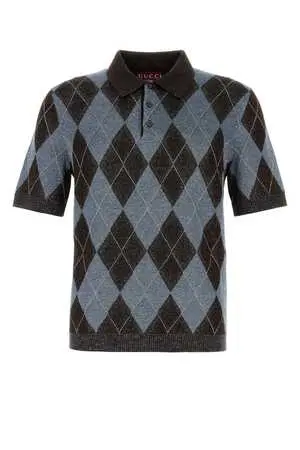 Gucci Embroidered Wool-blend Polo Shirt