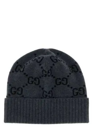 Gucci Embroidered Cashmere Beanie Hat - Printed