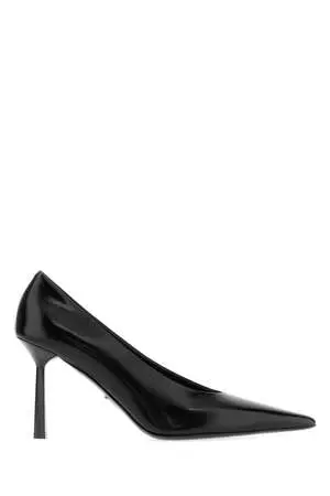 Prada Leather Pumps With 9 Cm Heel - Black