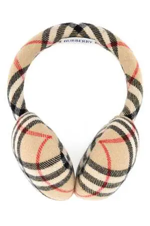 Burberry Embroidered Wool-blend Earmuffs For - Checked