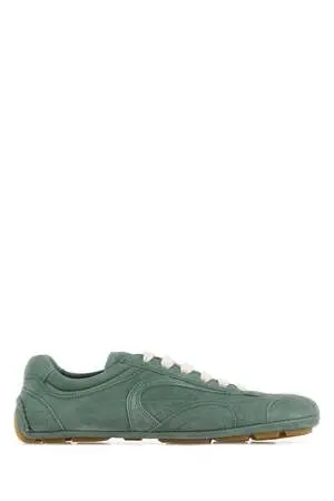 Prada Prada Montecarlo Suede Sneaker In Suede With Leather Lining Green