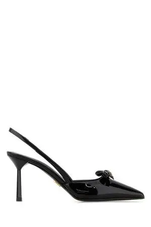 Prada Leather Pumps With 7 Cm Heel - Black