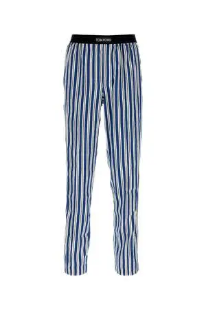 TOM FORD Printed Stretch Satin Pajama Pant - Stripped