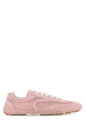 Prada Prada Women's Suede And Mesh Sneaker Pink