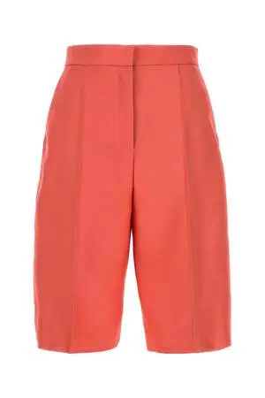 Agnona Wool-silk Bermuda Shorts - Red