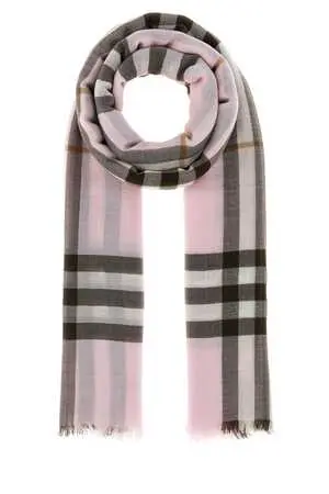 Burberry Embroidered Wool Scarf, 200 Cm X 19 Cm - Checked