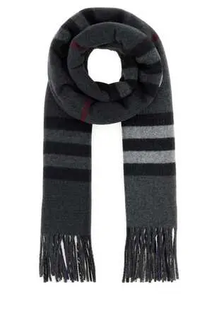 Burberry Embroidered Cashmere Check Scarf - Checked