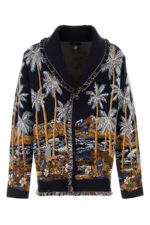 Alanui Embroidered Diamond Head Wool-blend Cardigan - Printed