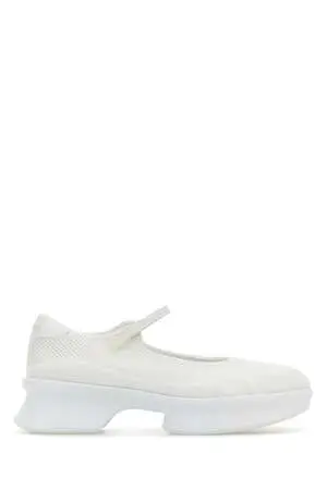 Prada Mesh Ballerina Flats - White