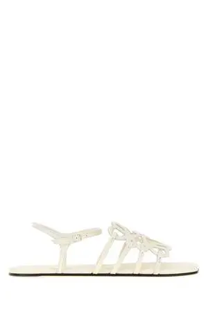 Loewe Petal Anagram Leather Sandals - White