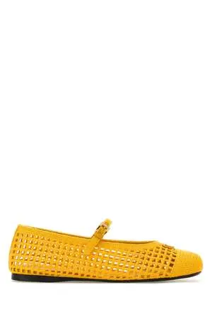 Prada Crochet Ballerina Flats - Yellow
