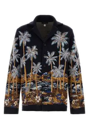 Alanui Embroidered Wool-blend Diamond Head Cardigan - Printed