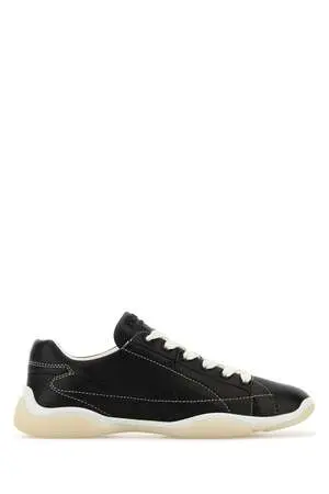 Prada Leather Sneaker With Rubber Sole - Black