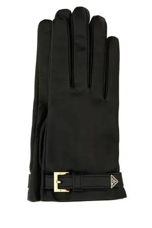 Prada Nappa Leather Gloves With Silk Lining - Black