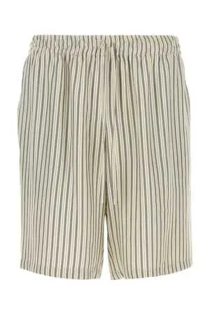 Le Kasha Embroidered Silk Bermuda Shorts - Stripped