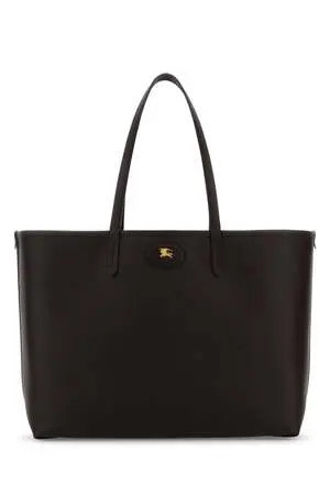 Burberry No-reversible Leather Handbag With Golden Metal Hardware 37.5 Cm - Brown