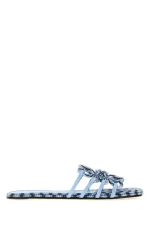 Loewe LOEWE PAULA'S IBIZA Petal Anagram Canvas Slippers Light Blue