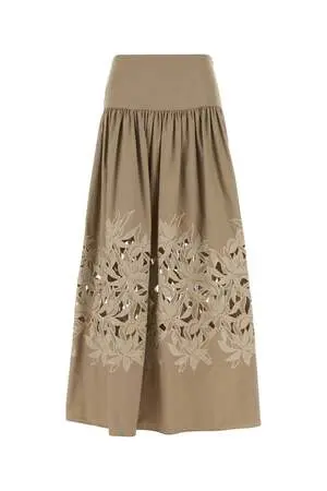 Agnona Cotton Poplin Skirt - Grey