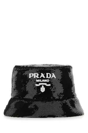 Prada Prada Sequin Bucket Hat Black