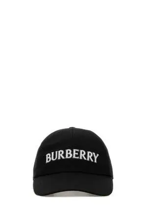 Burberry Gabardine Baseball Cap In Cotton - Black