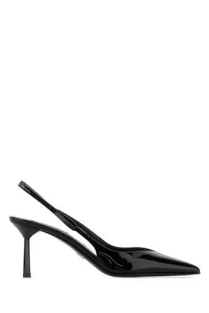 Prada Leather Pumps With 8 Cm Heel - Black