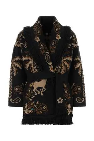 Alanui Embroidered Wool-blend Cardigan With Island-roots Motifs