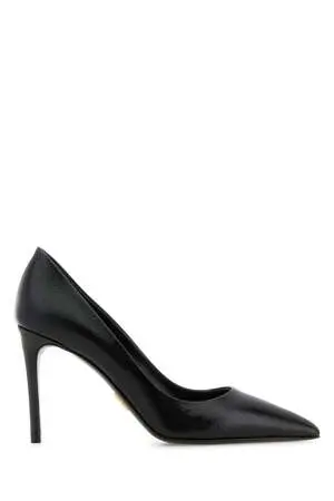 Prada Leather Pumps With 9 Cm Heel - Black