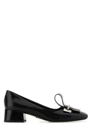 Prada Leather Pumps With 4 Cm Heel - Black