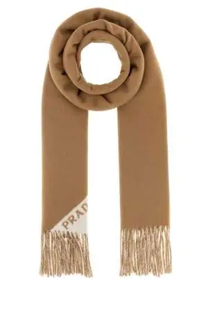 Prada Cashmere Scarf 180 Cm X 28 Cm - Camel
