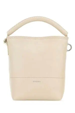 Burberry Calf Leather Handbag 17 Cm X 22 Cm X 8 Cm With Adjustable Shoulder Strap - White