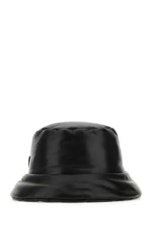 Prada Padded Nappa Leather Bucket Hat - Black