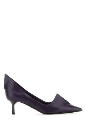 Prada Leather Pumps With 5 Cm Heel - Purple
