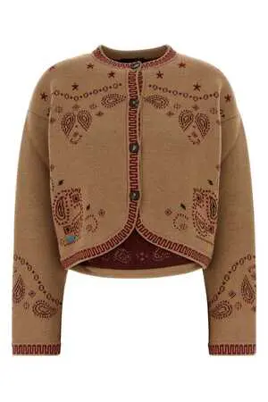 Alanui Embroidered Wool-blend Bandana Cardigan