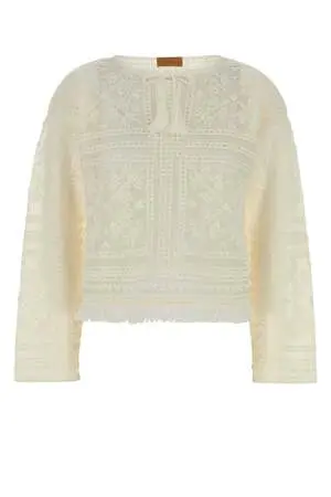 Alanui Crochet "kiss The Book" Sweater With Tassel Detail