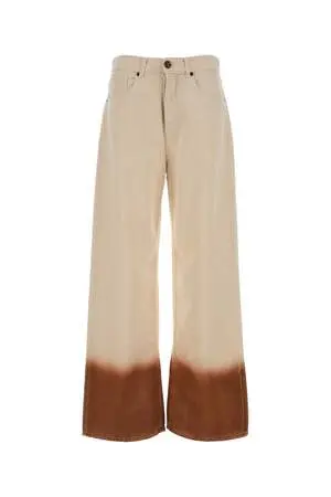 Alanui Two-tone Wide-leg Denim Jeans